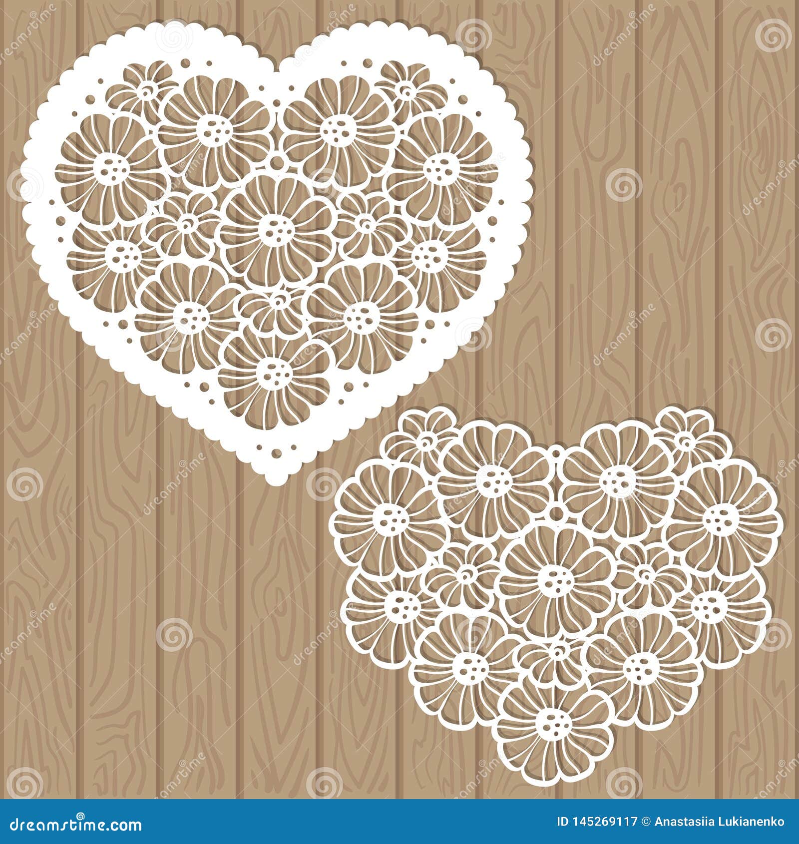 Template for Laser Cutting. Heart of Flowers. Vector Stock Vector ...