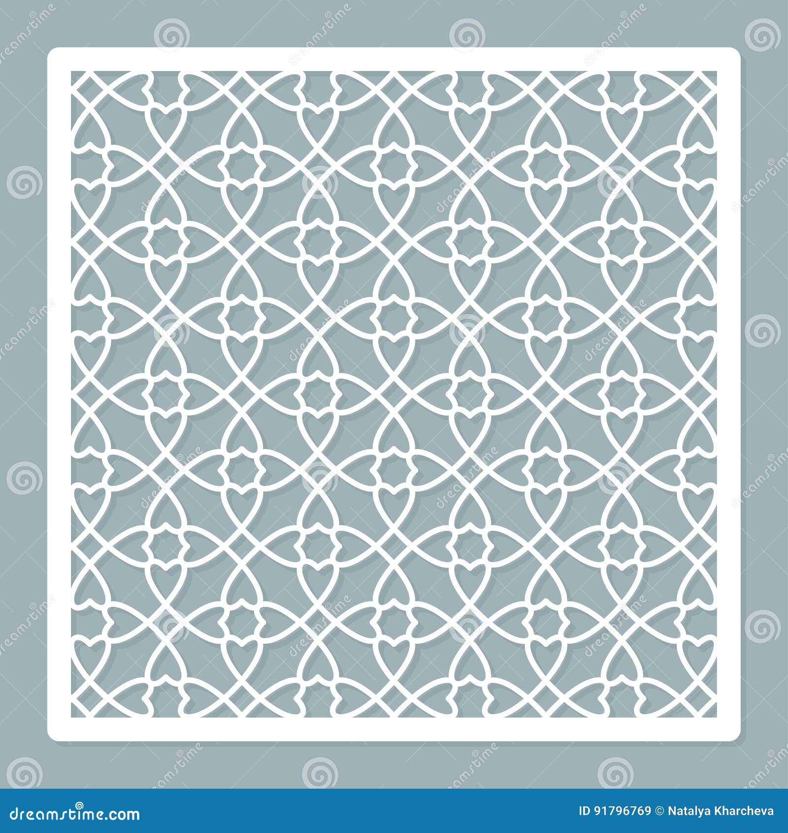 A Template for Laser Cutting. a Square Panel with a Geometric Pattern ...