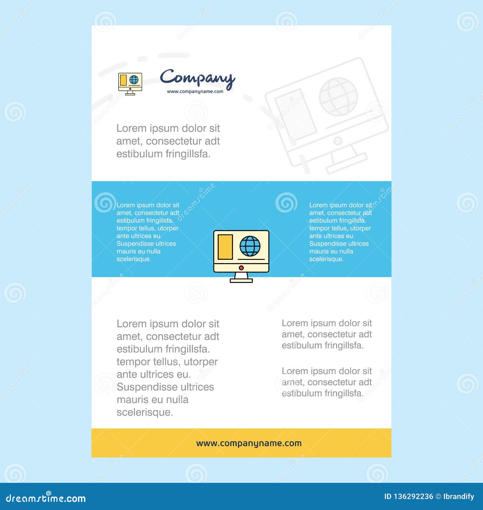 Template Layout For Computer Comany Profile ,annual Report ...