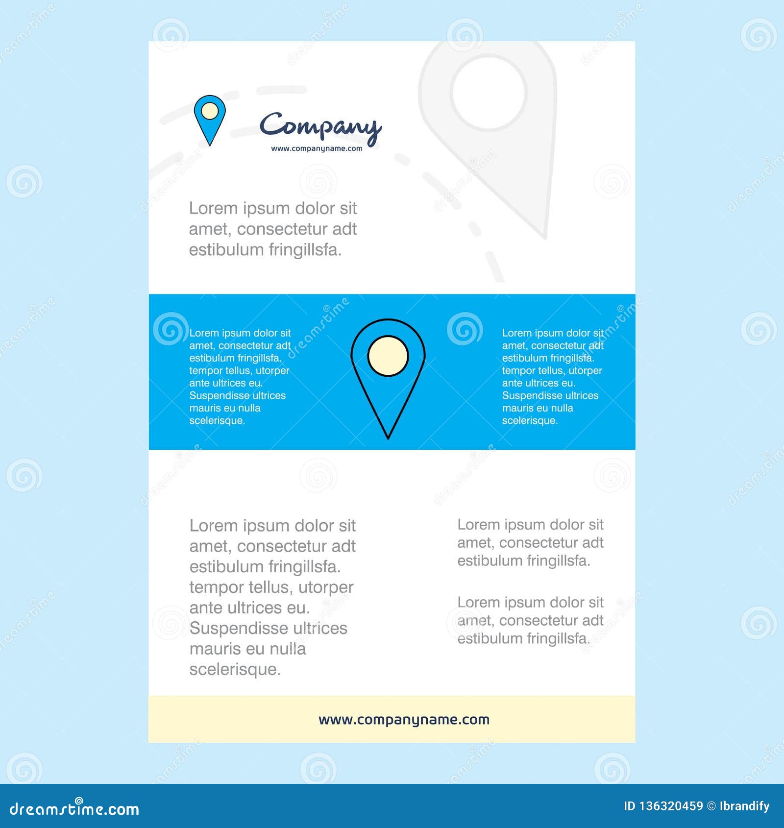Template Layout for Map Location Comany Profile ,annual Report ...