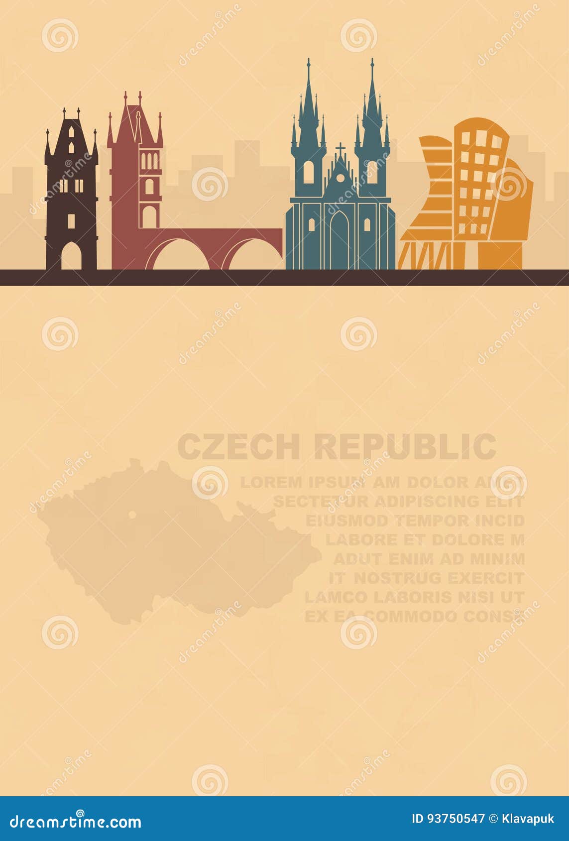 Prague - Architectural Drawing Vector Illustration | CartoonDealer.com ...