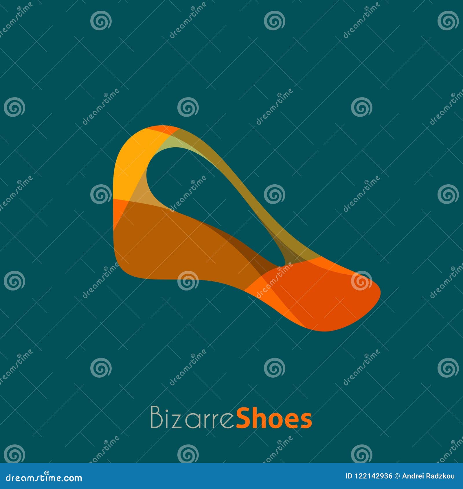 Template of Logo with Abstract Bizarre Shoe Stock Vector - Illustration ...