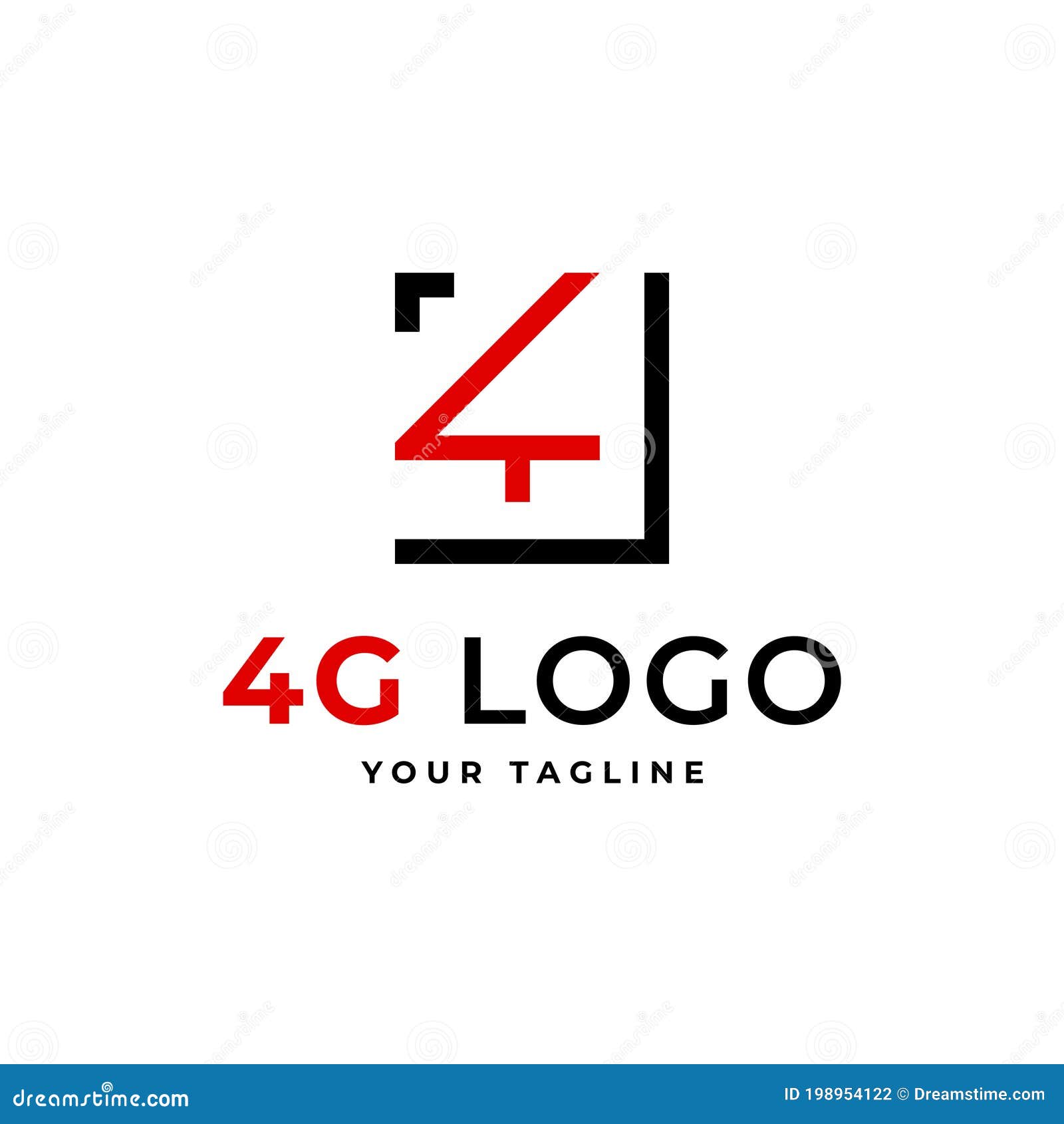 Monogram Letter Initials 4G Stock Vector - Illustration of font, italic ...