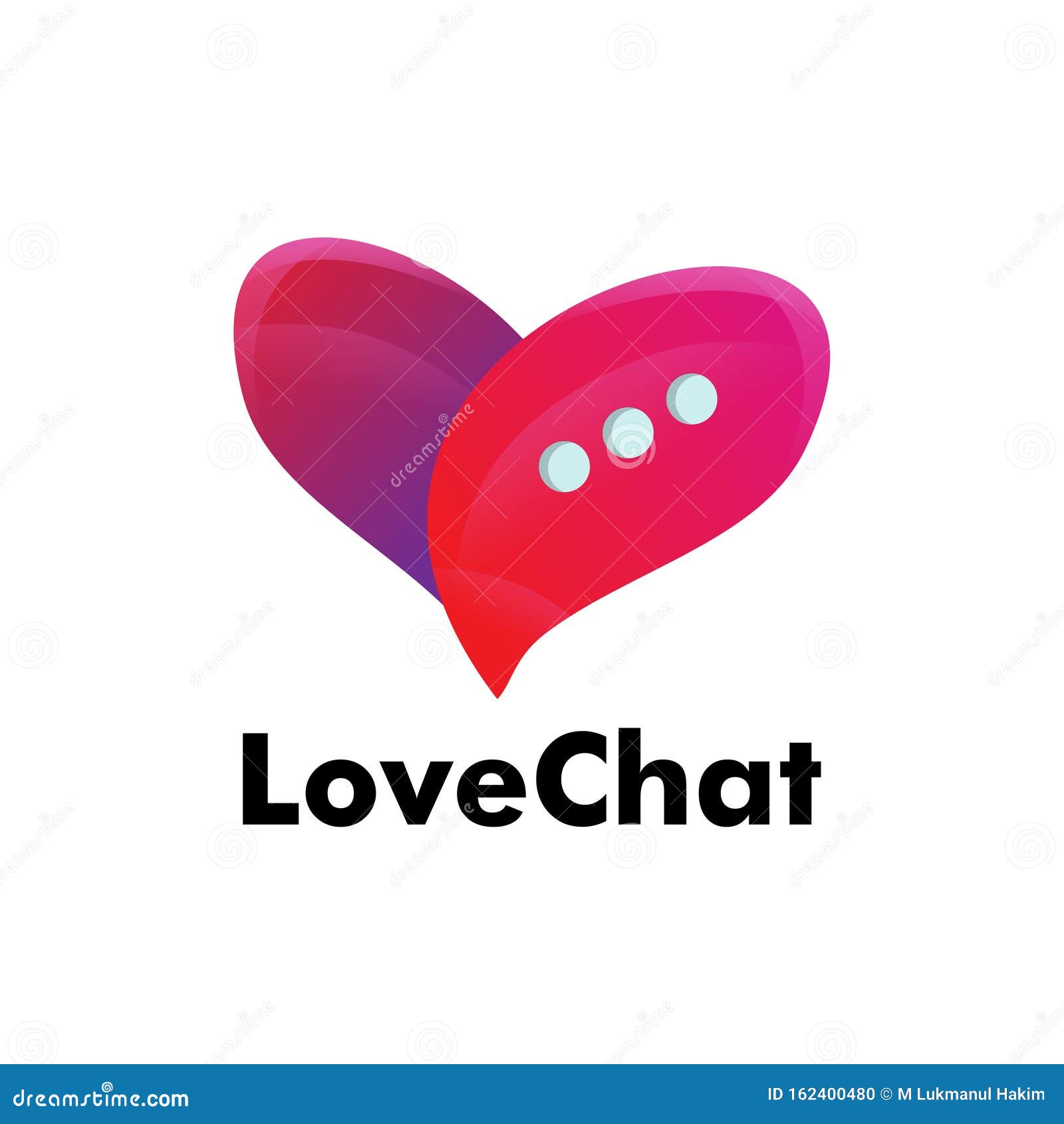 Template Logo Chating Love Pink Color Stock Vector - Illustration of ...