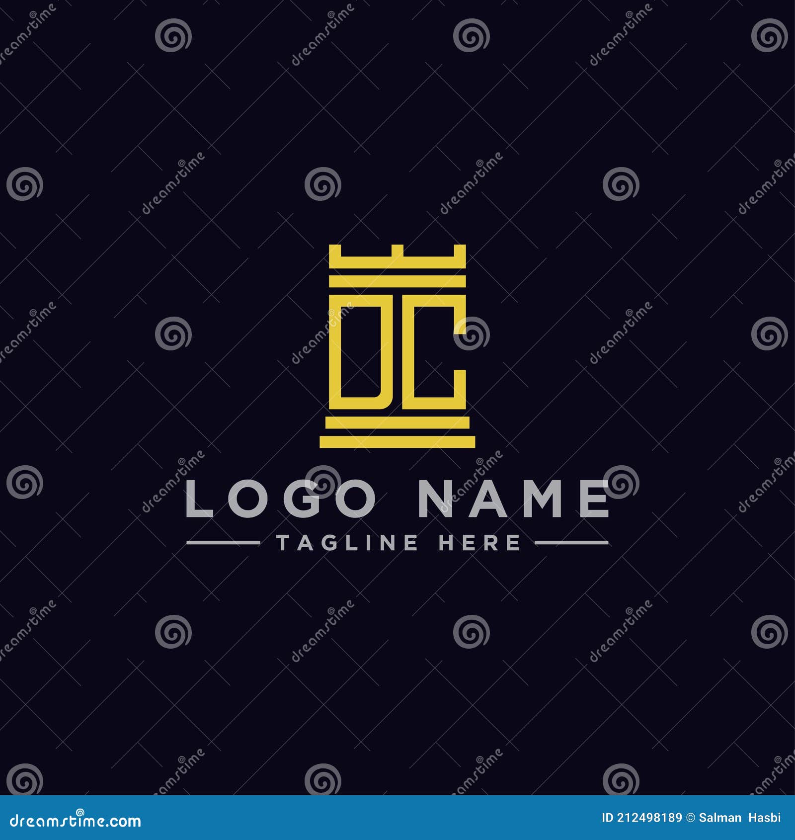 Template Logo Design Icon DC Initials. Stock Vector - Illustration of ...