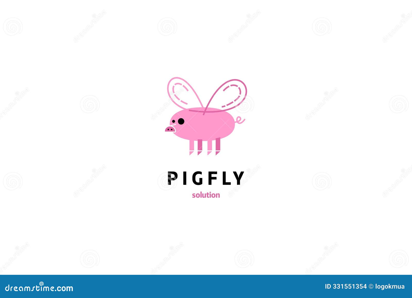 Pigfly Logo Design Solution Stock Vector - Illustration of editable ...