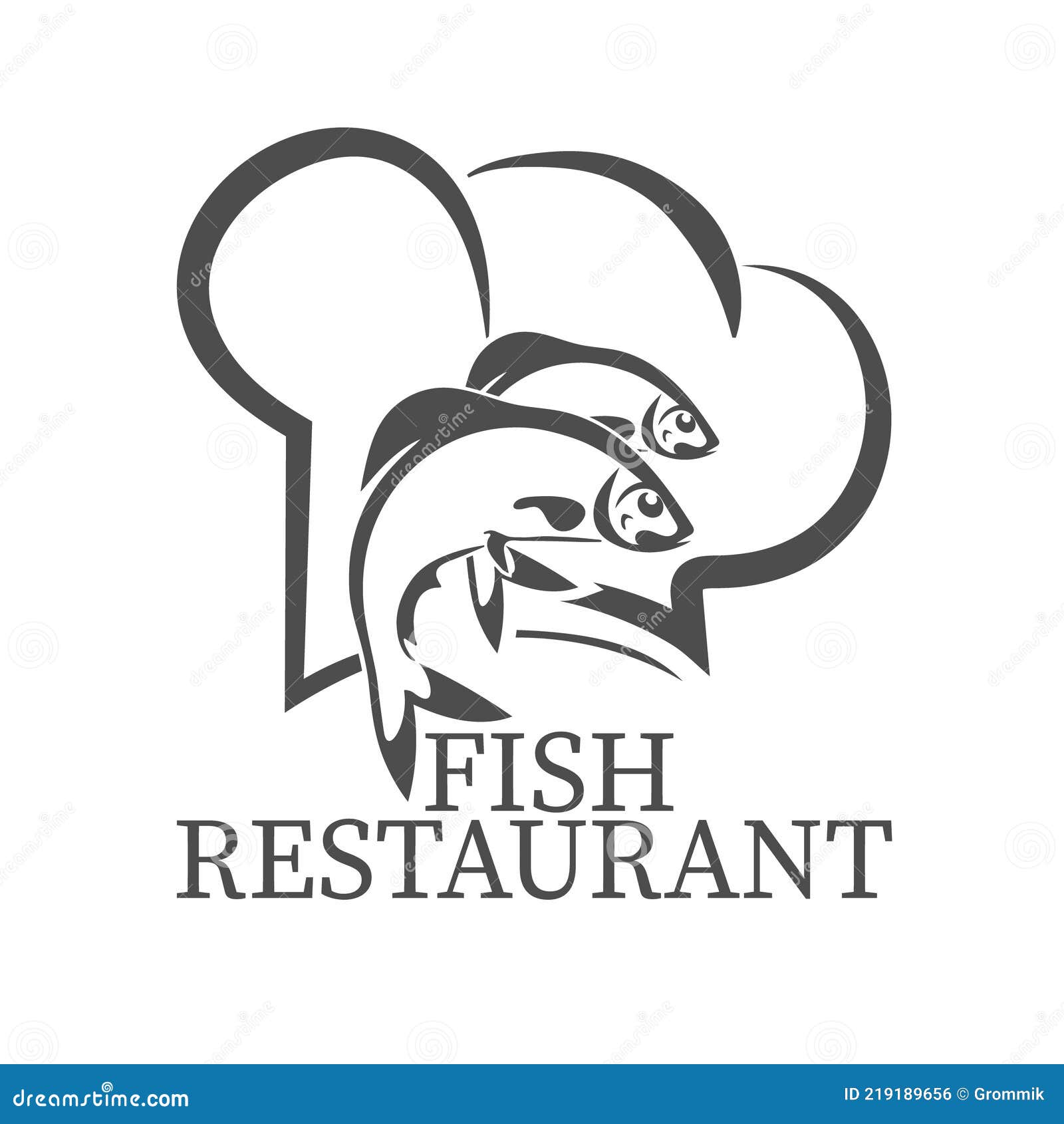 Template for the Logo of a Fish Restaurant. Sample for a Sticker or ...