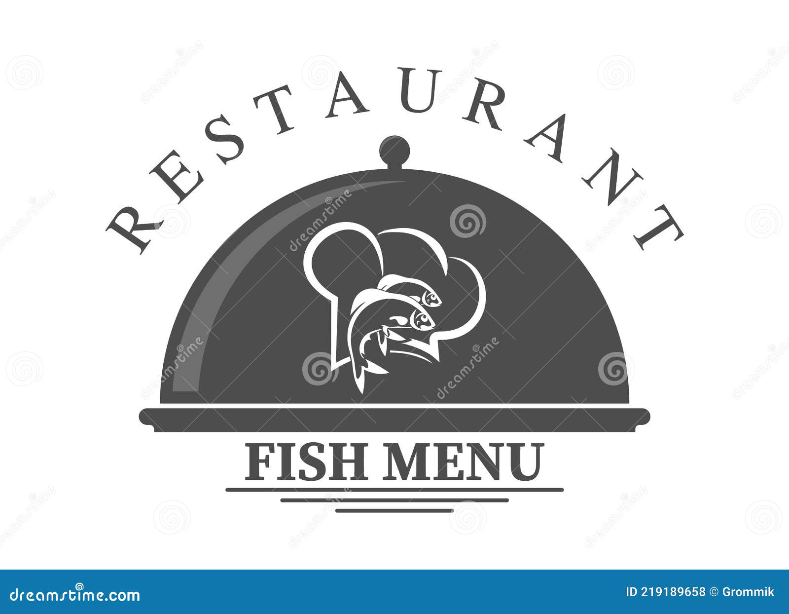 Template for the Logo of a Fish Restaurant. Sample for a Sticker or ...