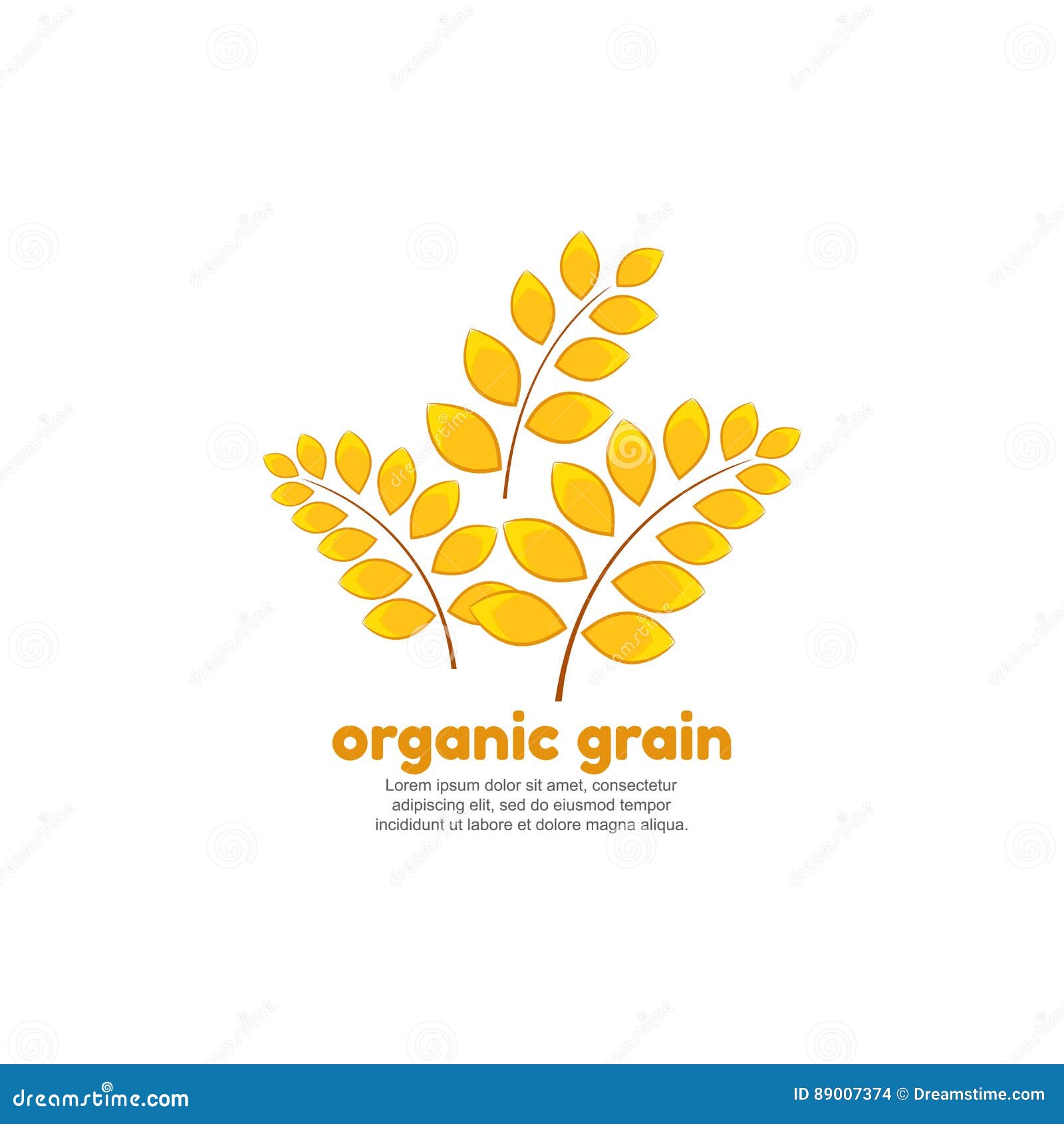 Template Logo for Organic Grain Stock Vector - Illustration of fresh ...
