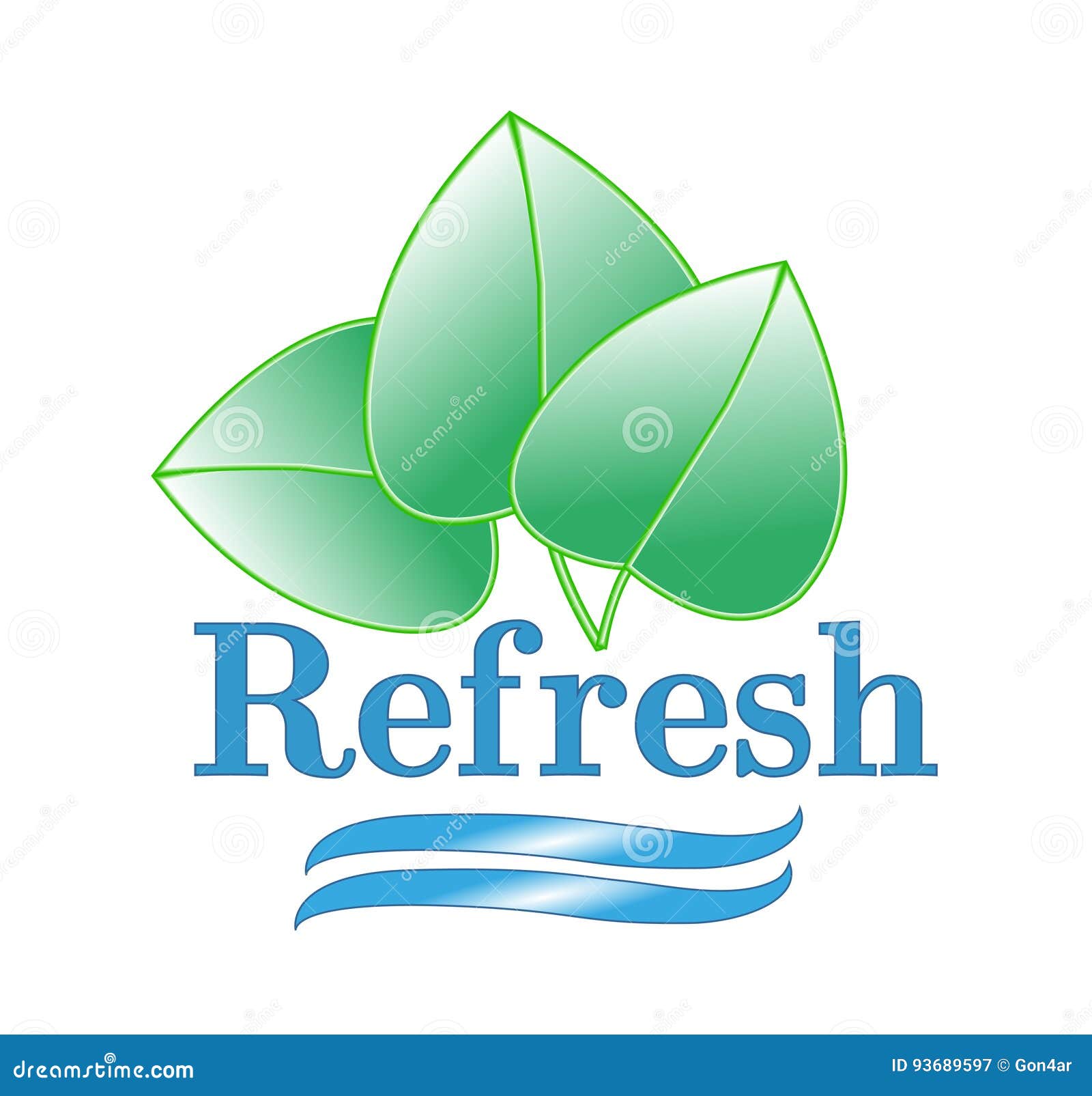 Template Logotype with Green Leaves and the Words Refresh Stock Vector ...