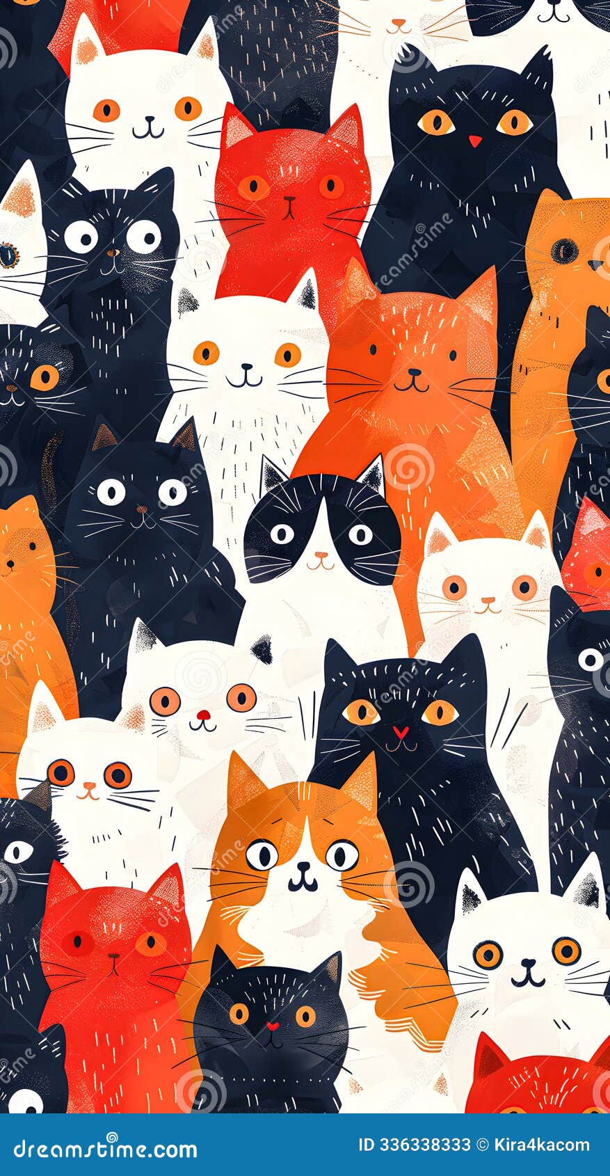 Template of Lots of Cute Colorful Cats Stock Image - Image of graphic ...
