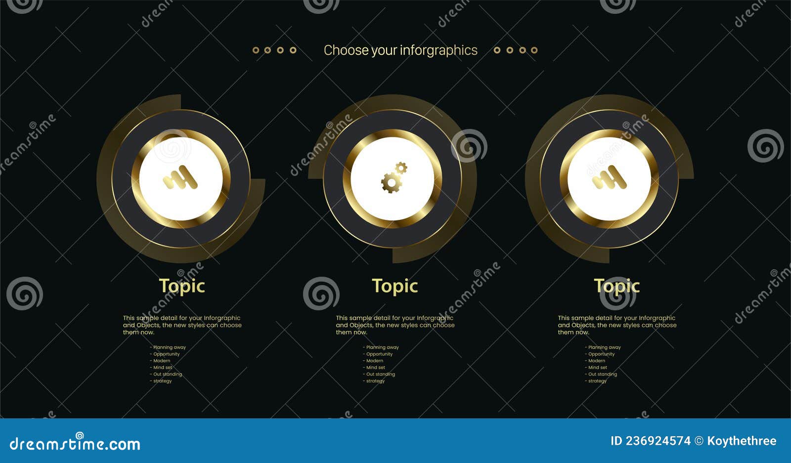 Gold infographic template stock vector. Illustration of template ...