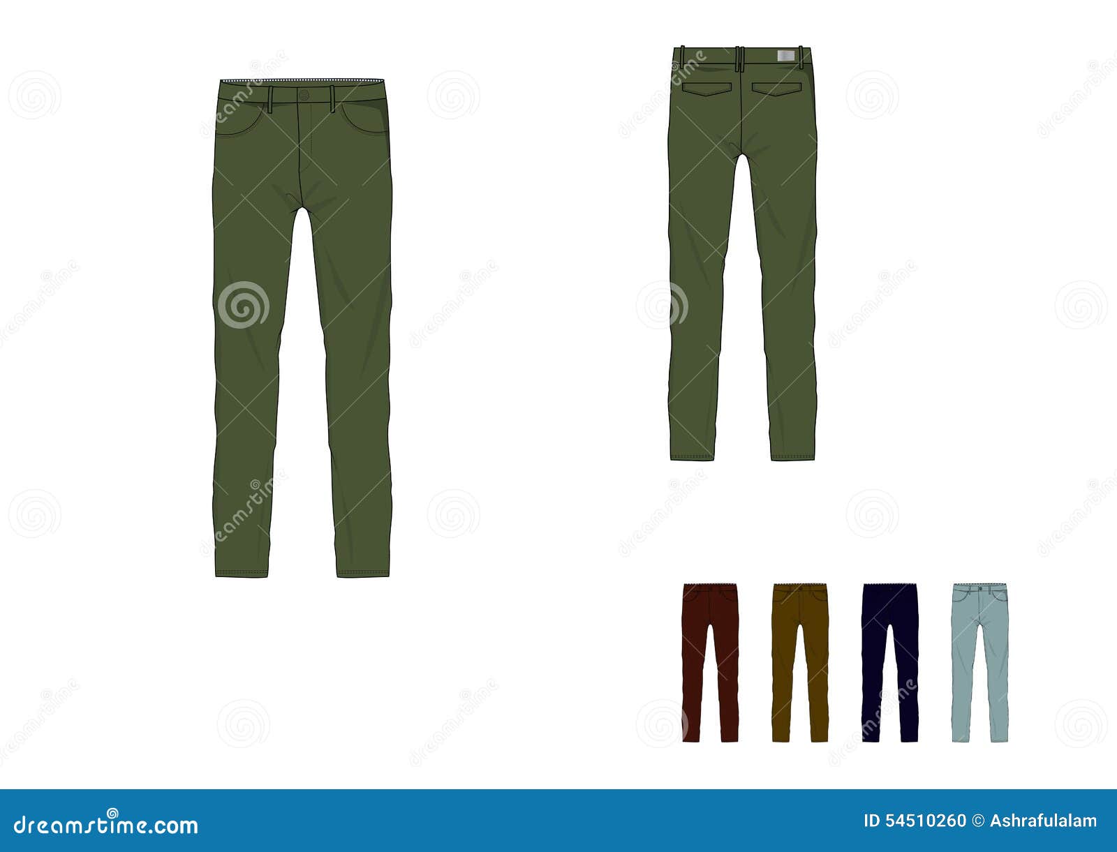 Template Of Man Long Fitted Pant Design Stock Photography ...