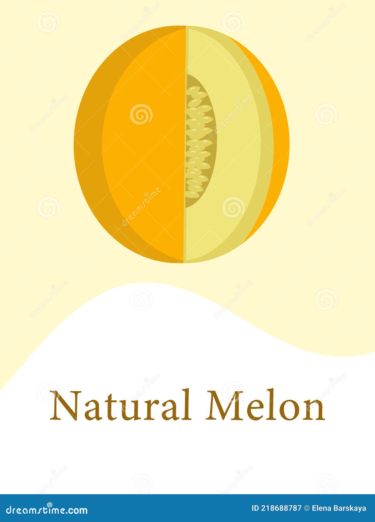 A Template with a Melon and the Inscription Natural Melon for Web ...