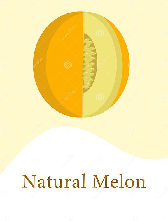 A Template with a Melon and the Inscription Natural Melon for Web ...