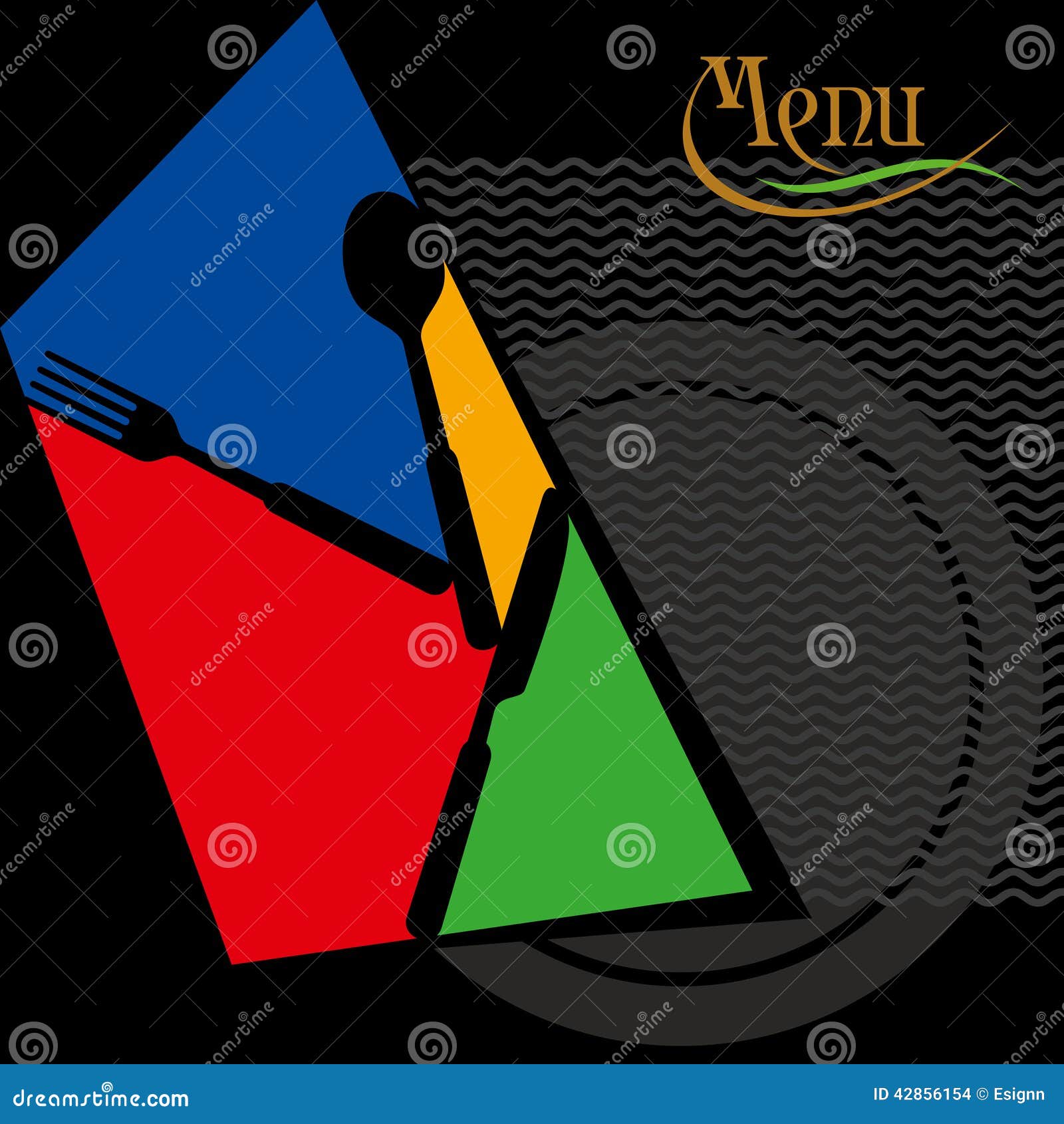 Template for Menu Card with Cutlery Stock Vector - Illustration of cook ...