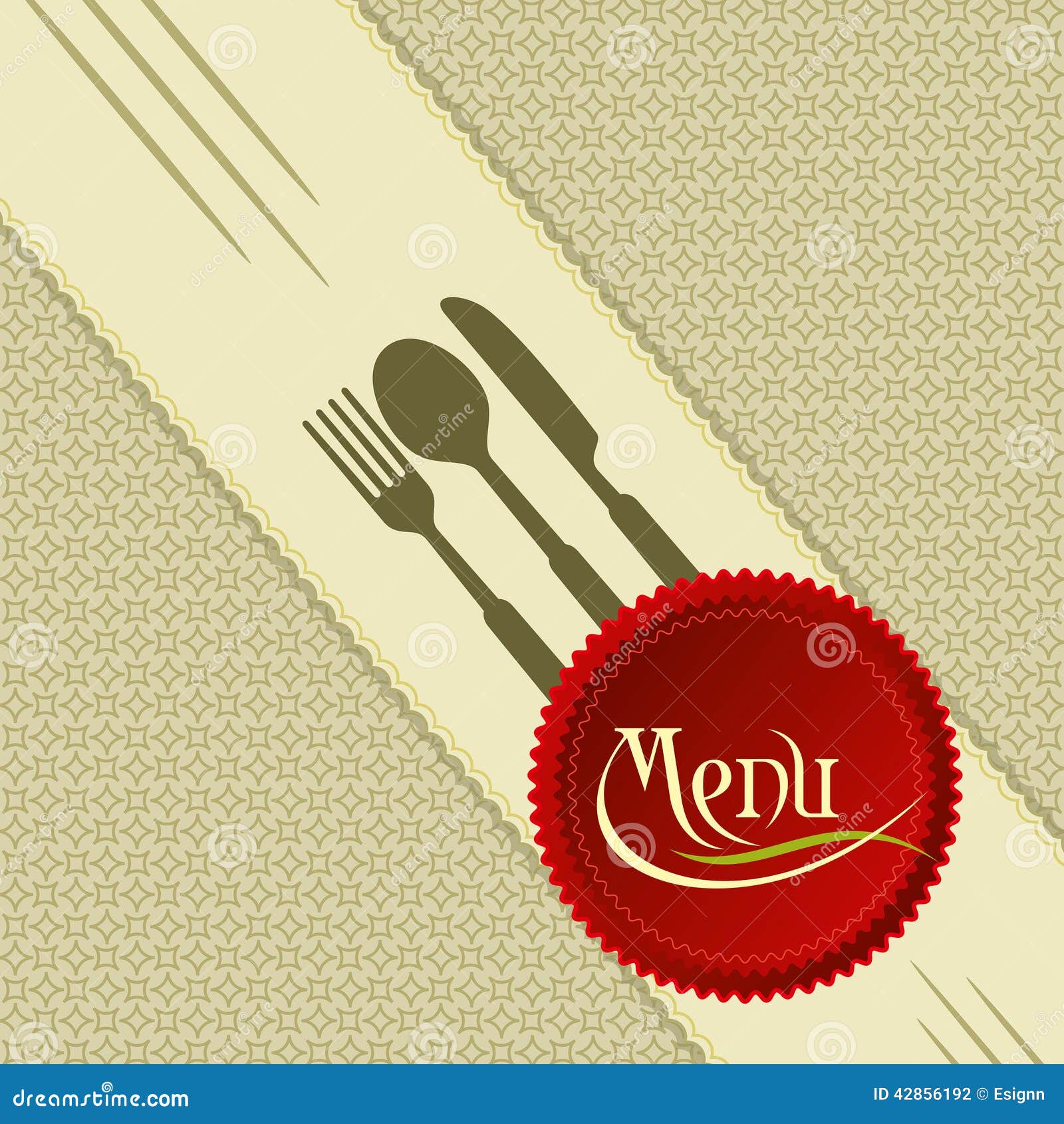 Template For Menu Card With Cutlery Stock Vector - Illustration of ...