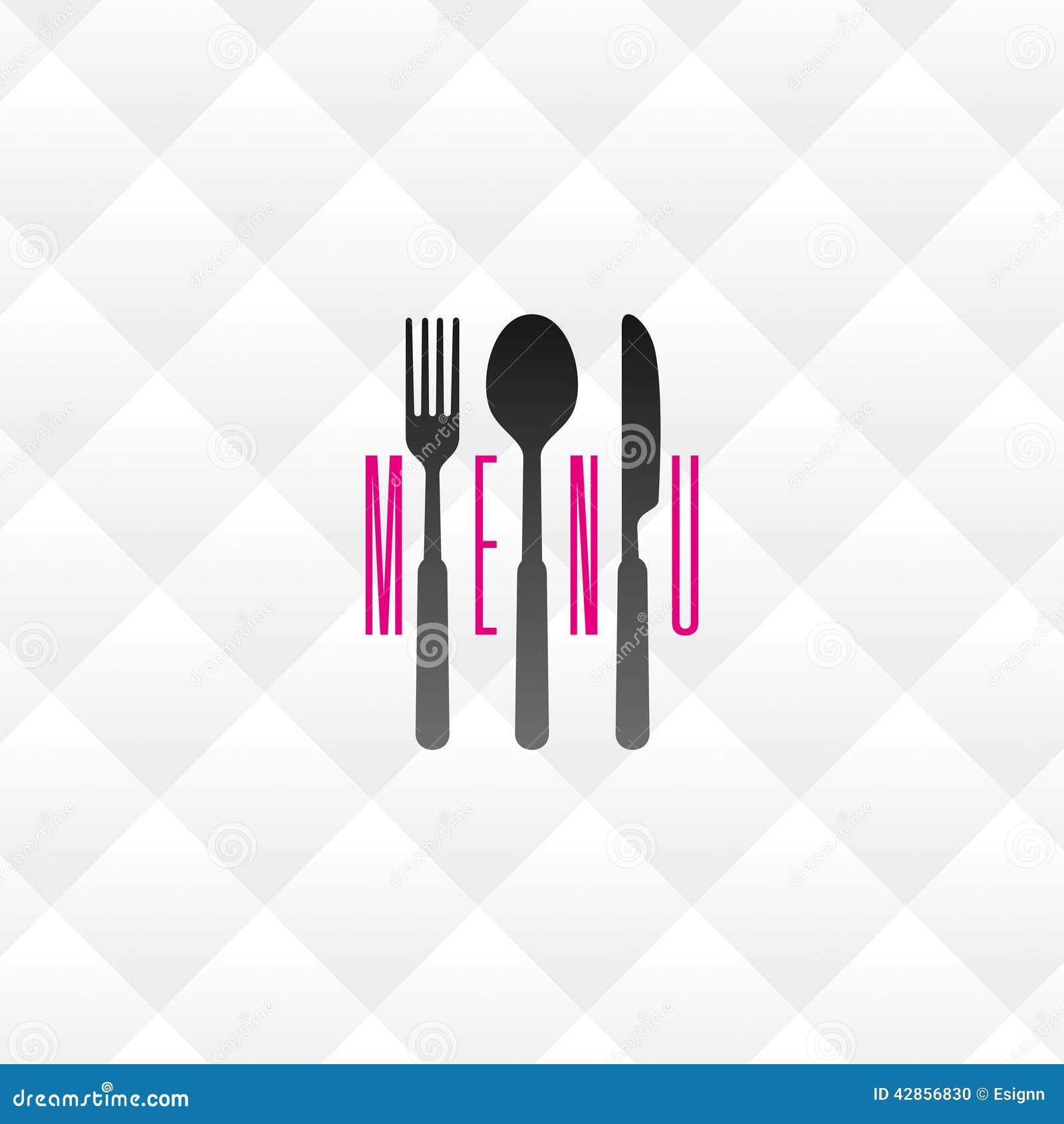 Template for Menu Card with Cutlery Stock Vector - Illustration of ...