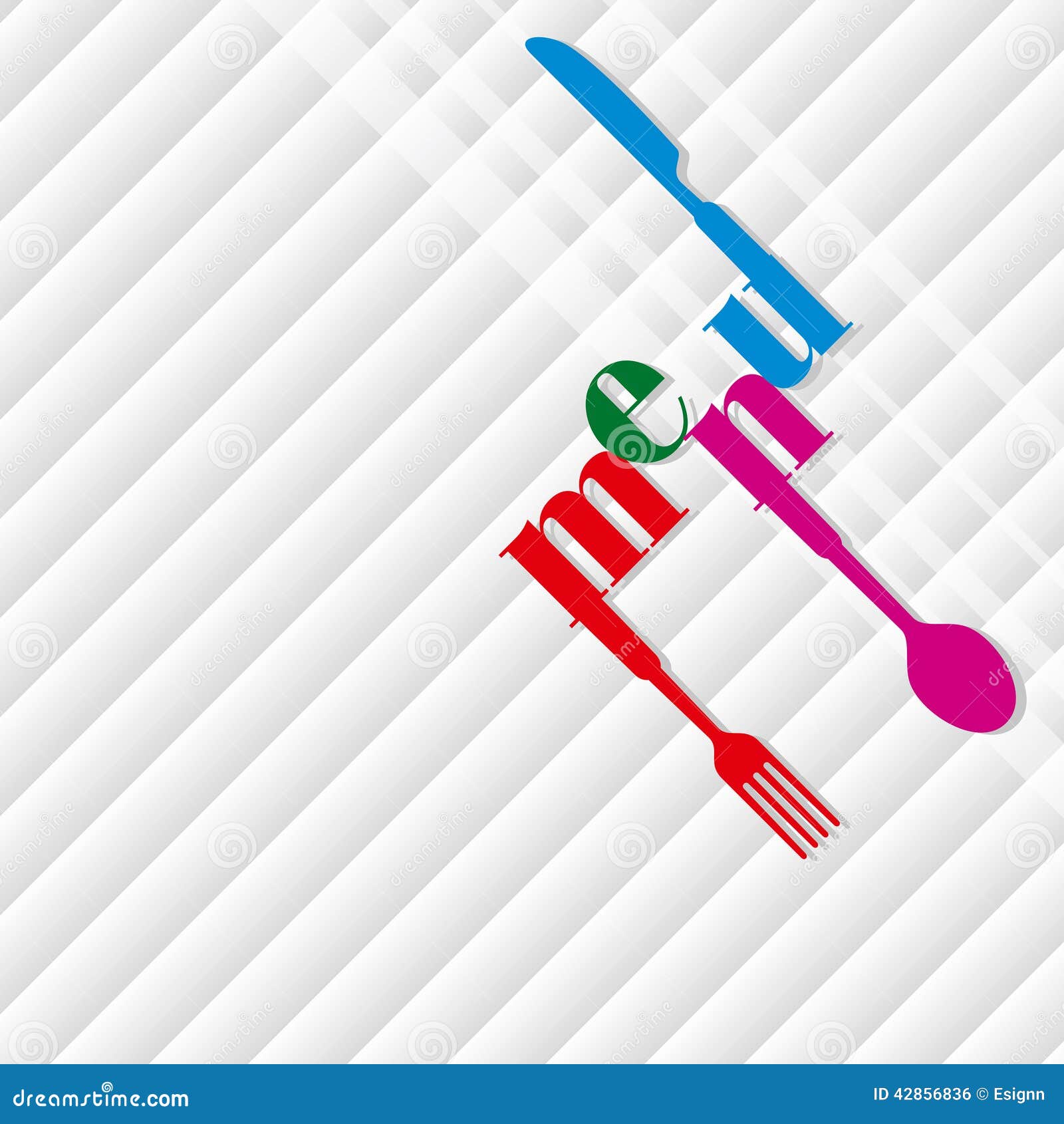 Template for Menu Card with Cutlery Stock Vector - Illustration of ...