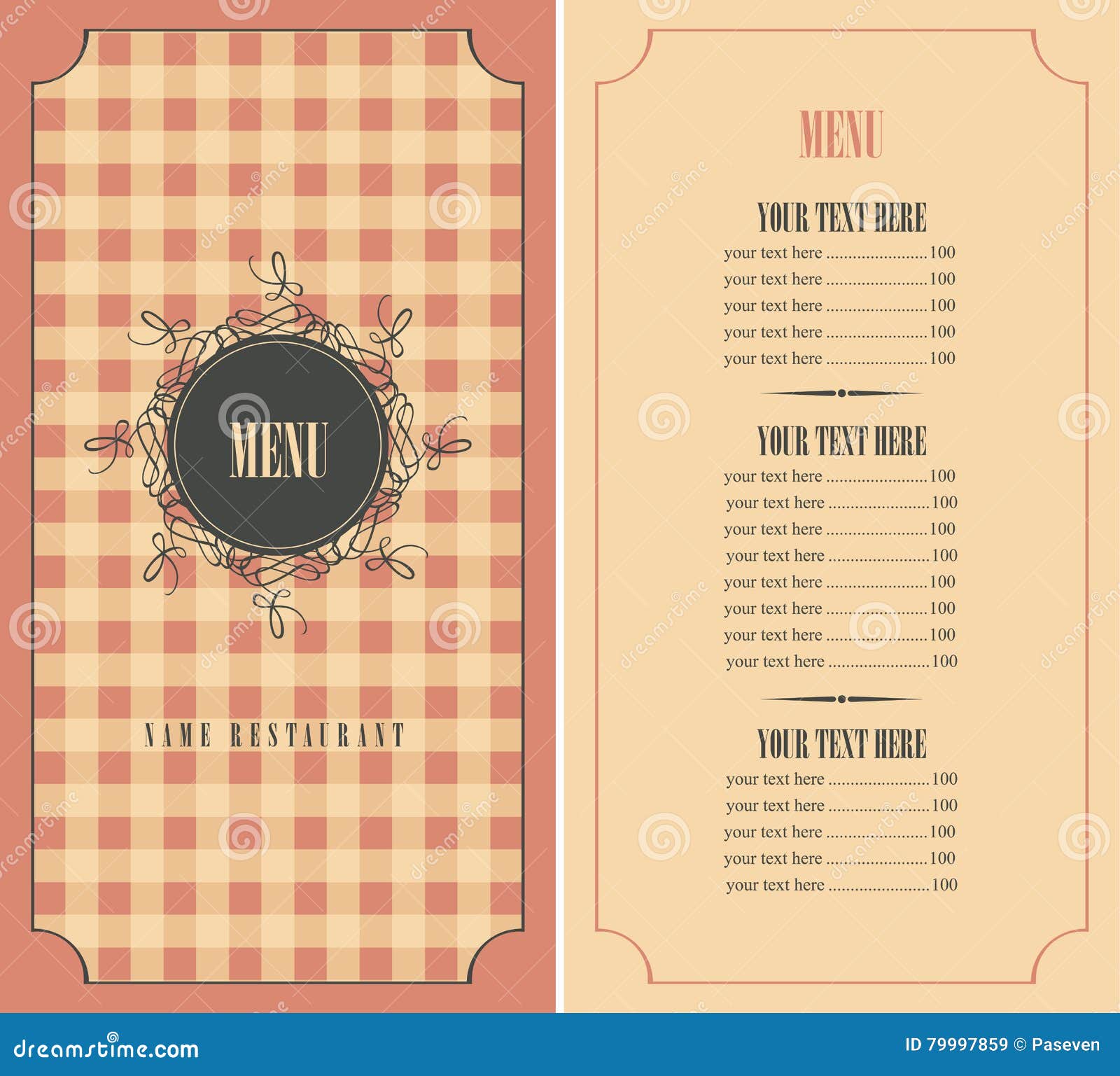 Template menu with price stock vector. Illustration of cover - 79997859