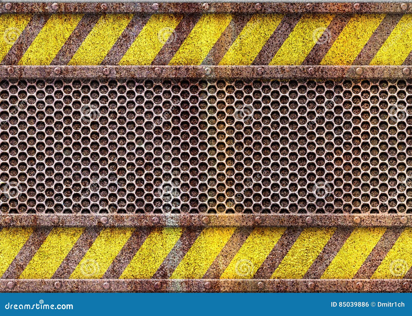 Template of Metal Plates and Mesh Coated with Rust Stock Photo - Image ...