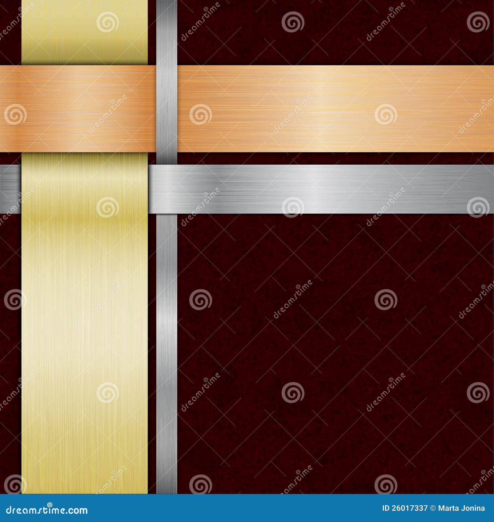 Template with Metal Ribbons Stock Vector - Illustration of brass, color ...