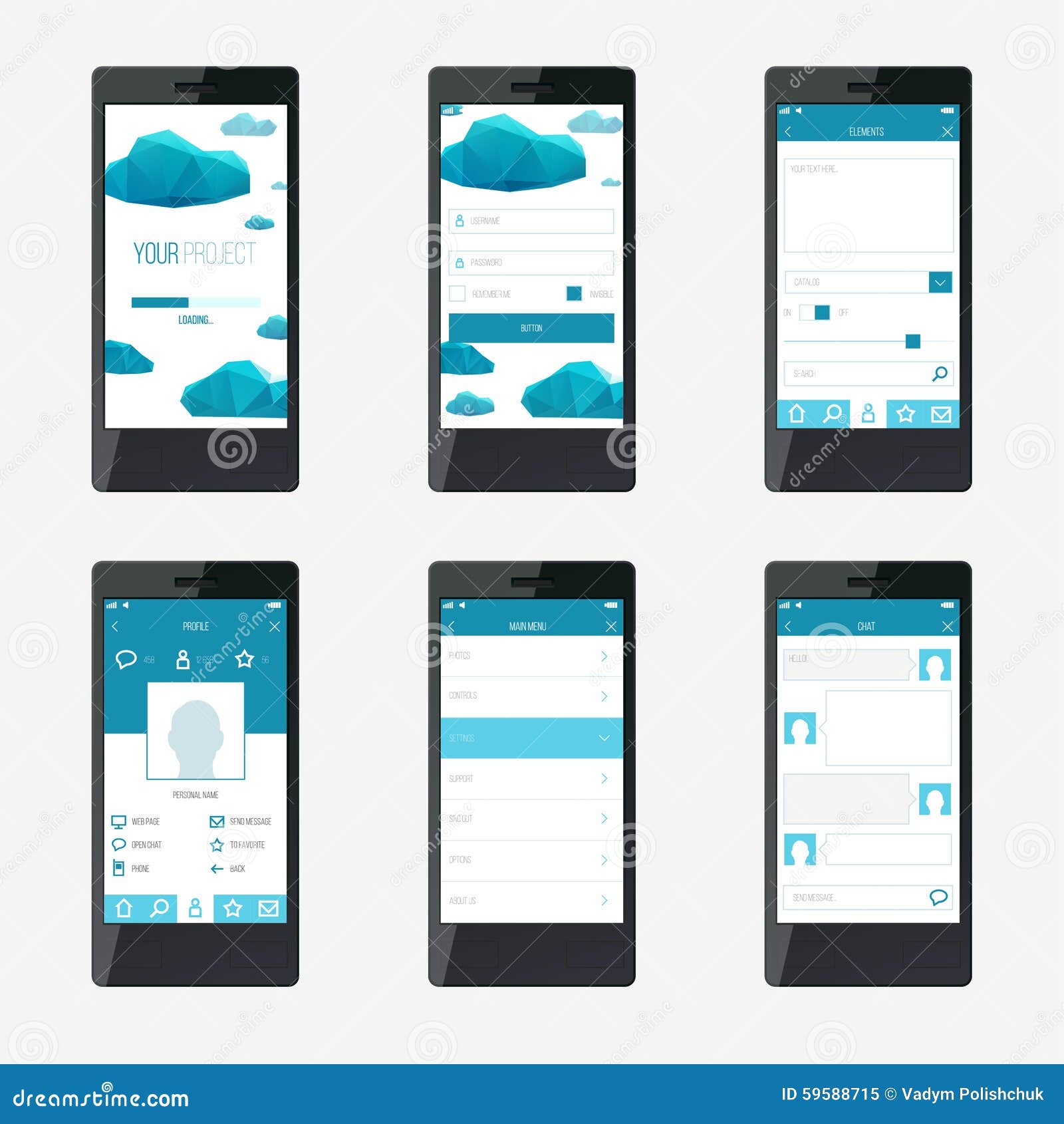 Template Mobile Application Interface Design. Stock Vector ...