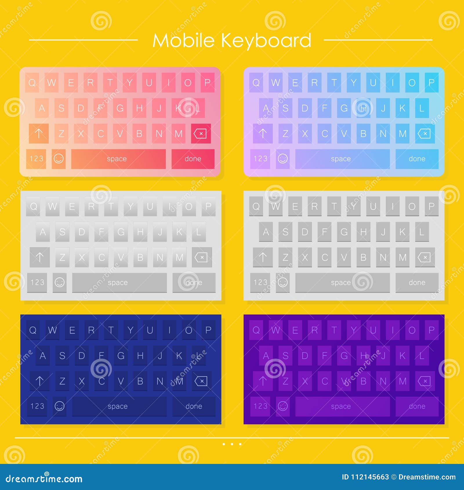 Template of Mobile Keyboard Designs Stock Vector - Illustration of ...