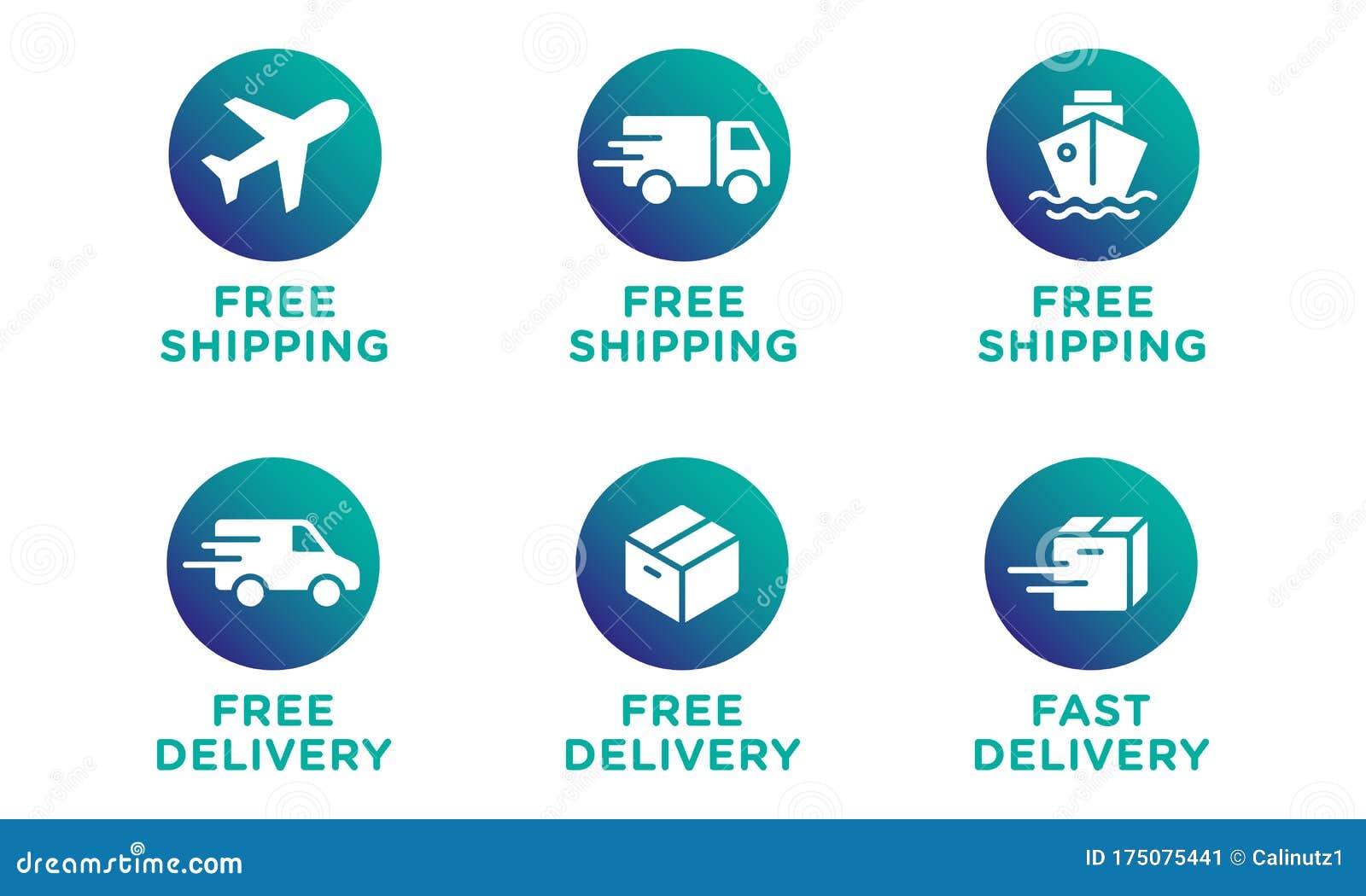 Free Shipping, Delivery Vector Icons Set Stock Vector - Illustration of ...
