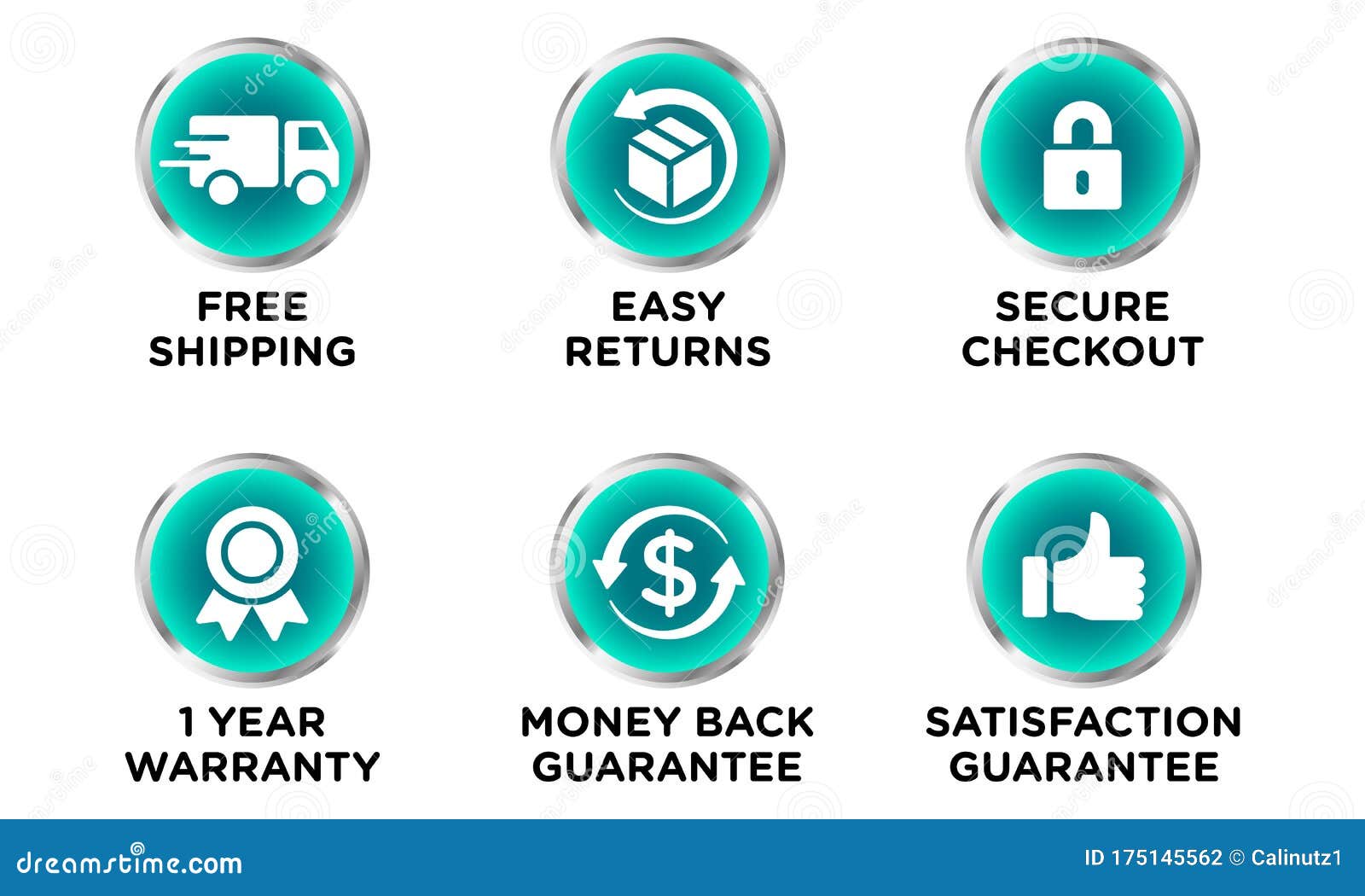 E-commerce Security Badges Risk-free Shopping Icons Set Stock Vector ...