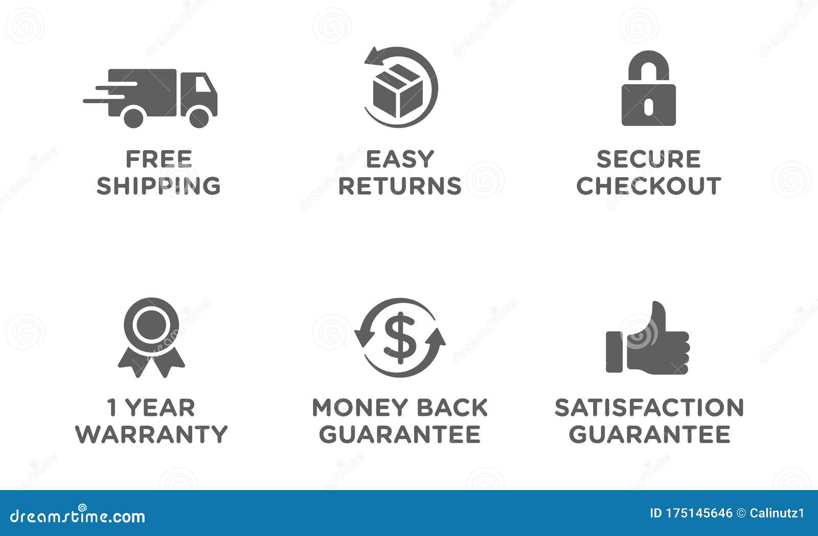 E-commerce Security Badges Risk-free Shopping Icons Set Stock Vector ...