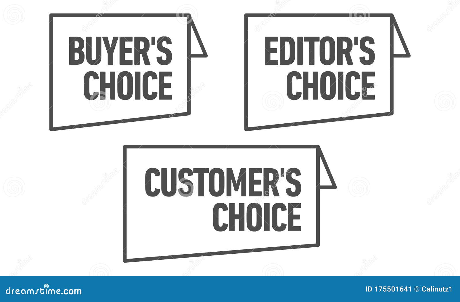 Set of Three Vector Badges - Editors Choice, Customers Choice, Buyers ...