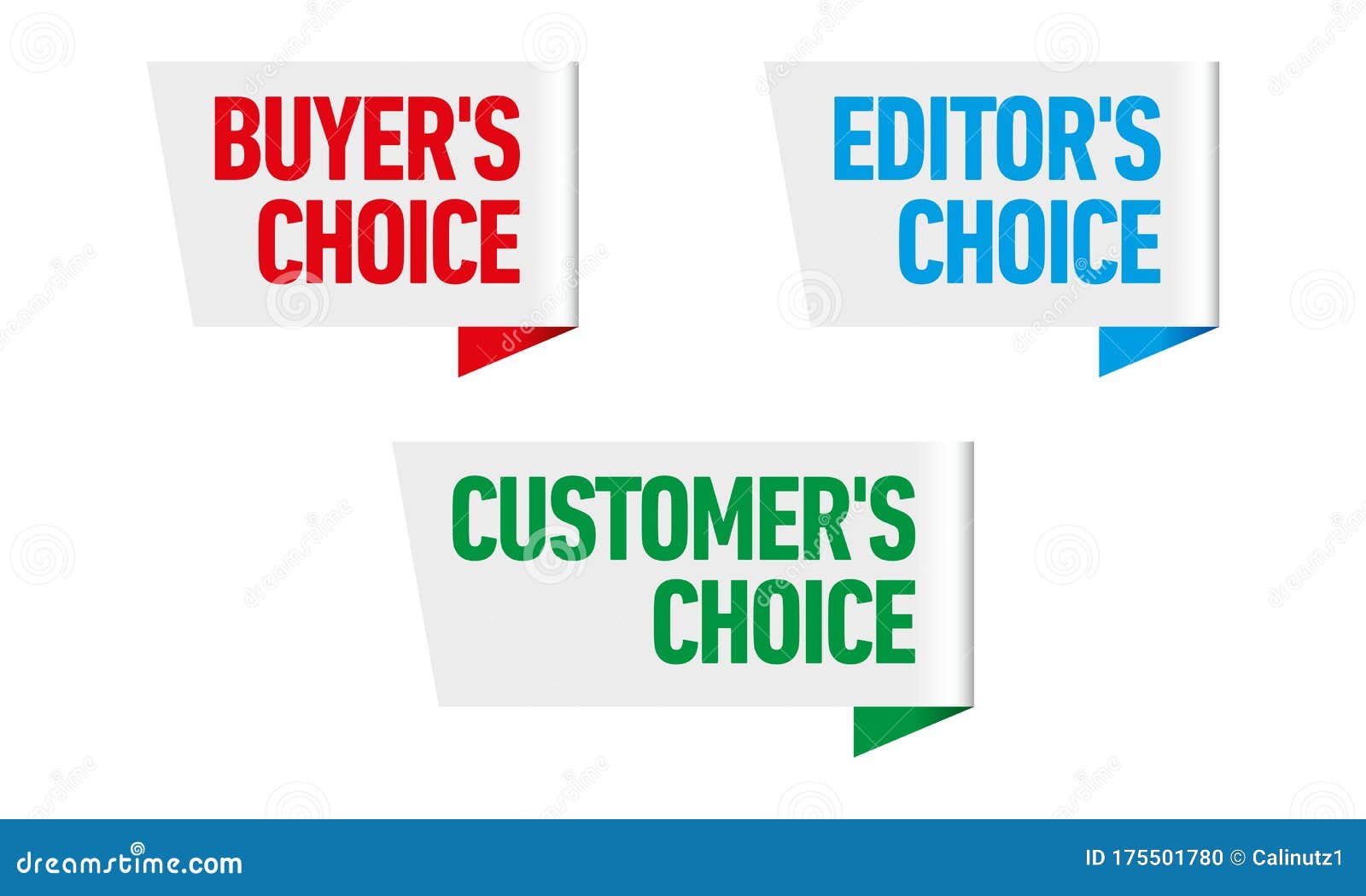 Set of Three Vector Badges - Editors Choice, Customers Choice, Buyers ...