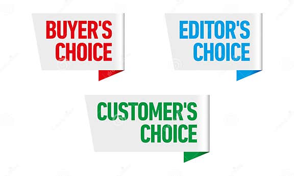 Set of Three Vector Badges - Editors Choice, Customers Choice, Buyers ...