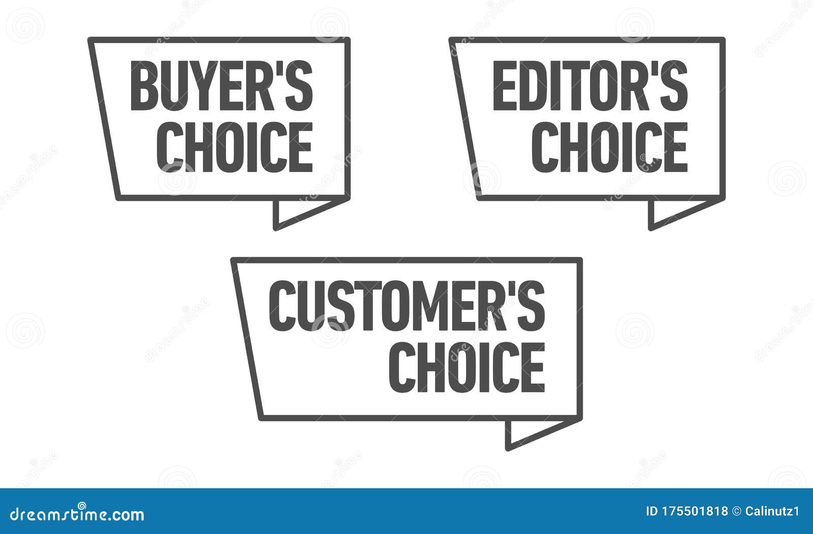 Set of Three Vector Badges - Editors Choice, Customers Choice, Buyers ...