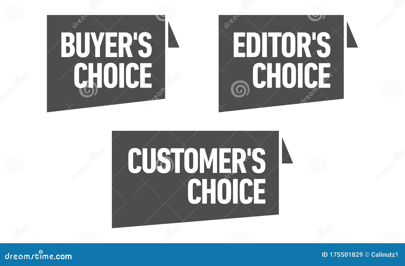 Set of Three Vector Badges - Editors Choice, Customers Choice, Buyers ...