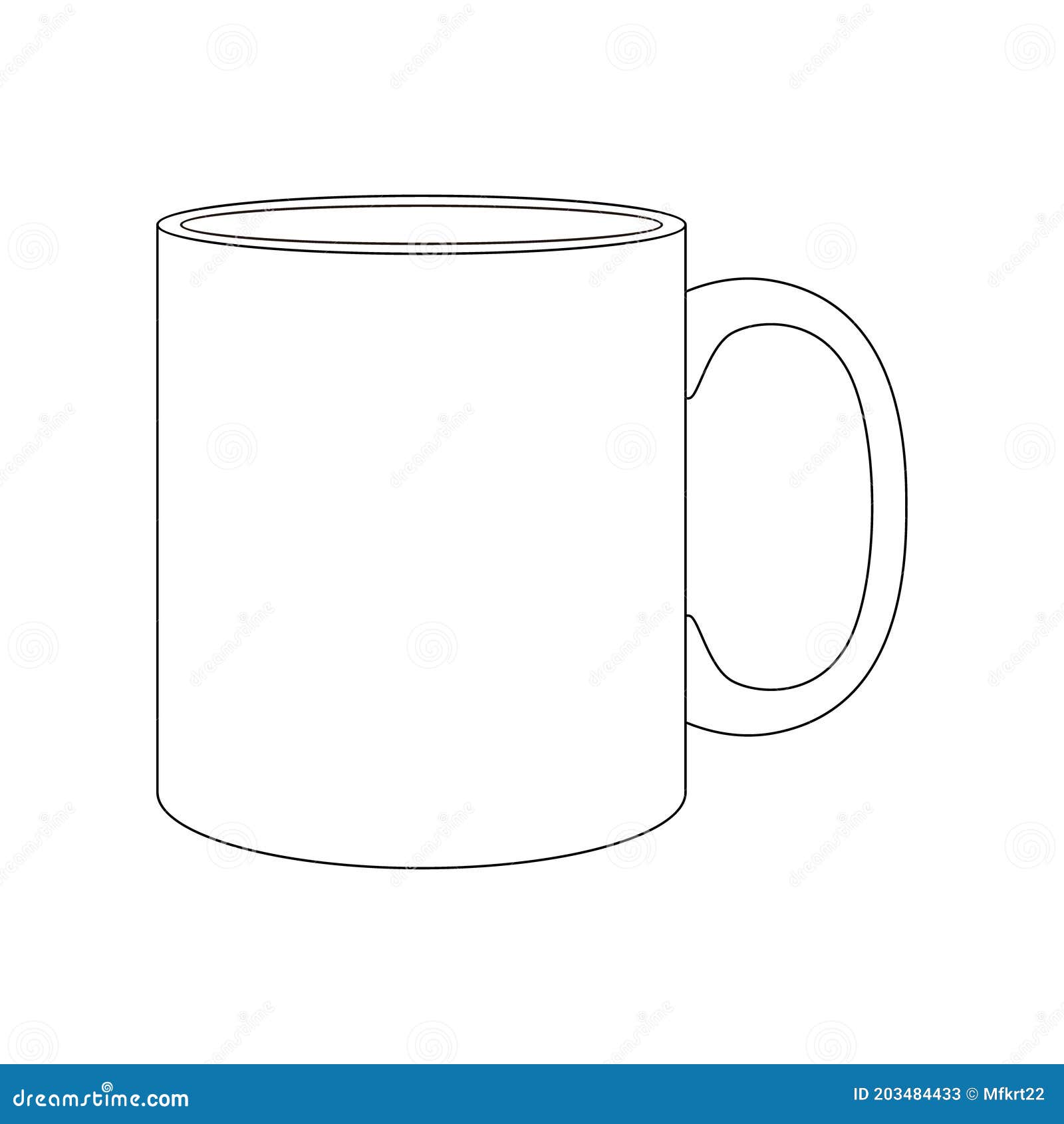 Template Front Mug Vector Outline Template Stock Vector - Illustration ...