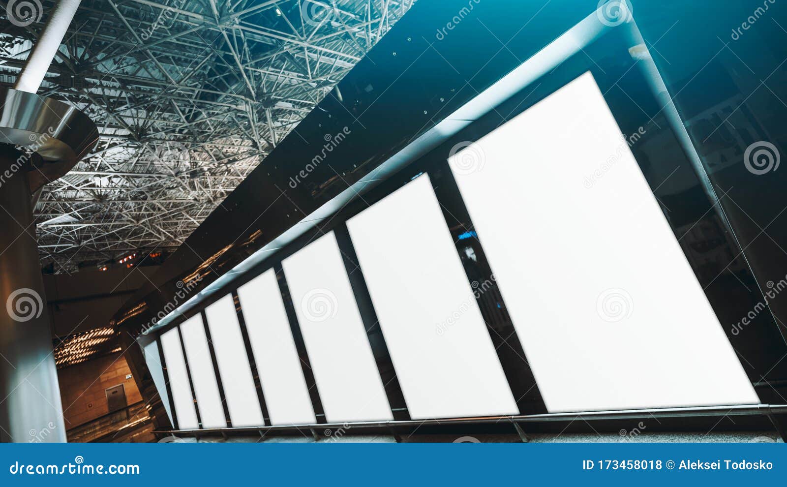 A Template of Multiple Billboards Stock Photo - Image of banner, glow ...