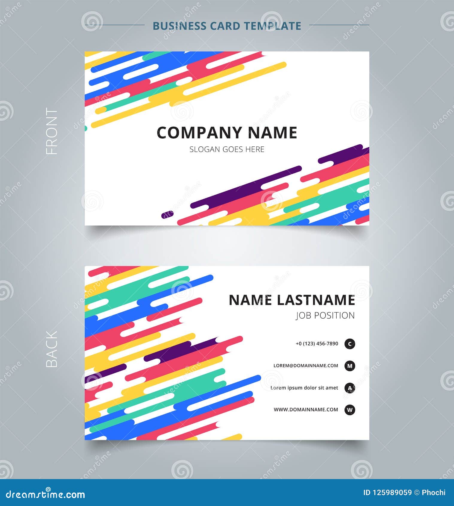 Template Name Card Abstract Colorful Rounded Lines Halftone Tran Stock ...