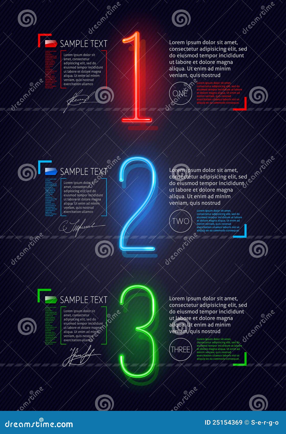 Template with Neon Luminous Numbers Stock Vector - Illustration of ...