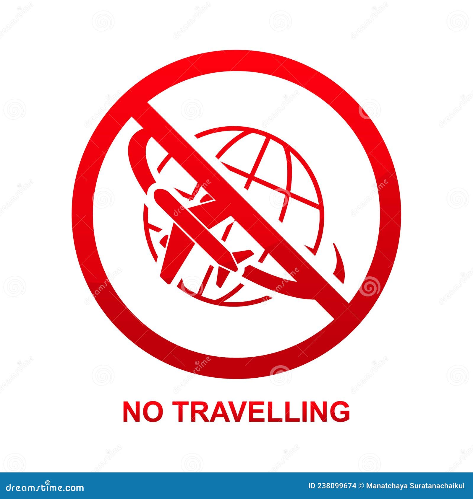 No Travelling Sign Isolated on White Background. Stock Vector ...
