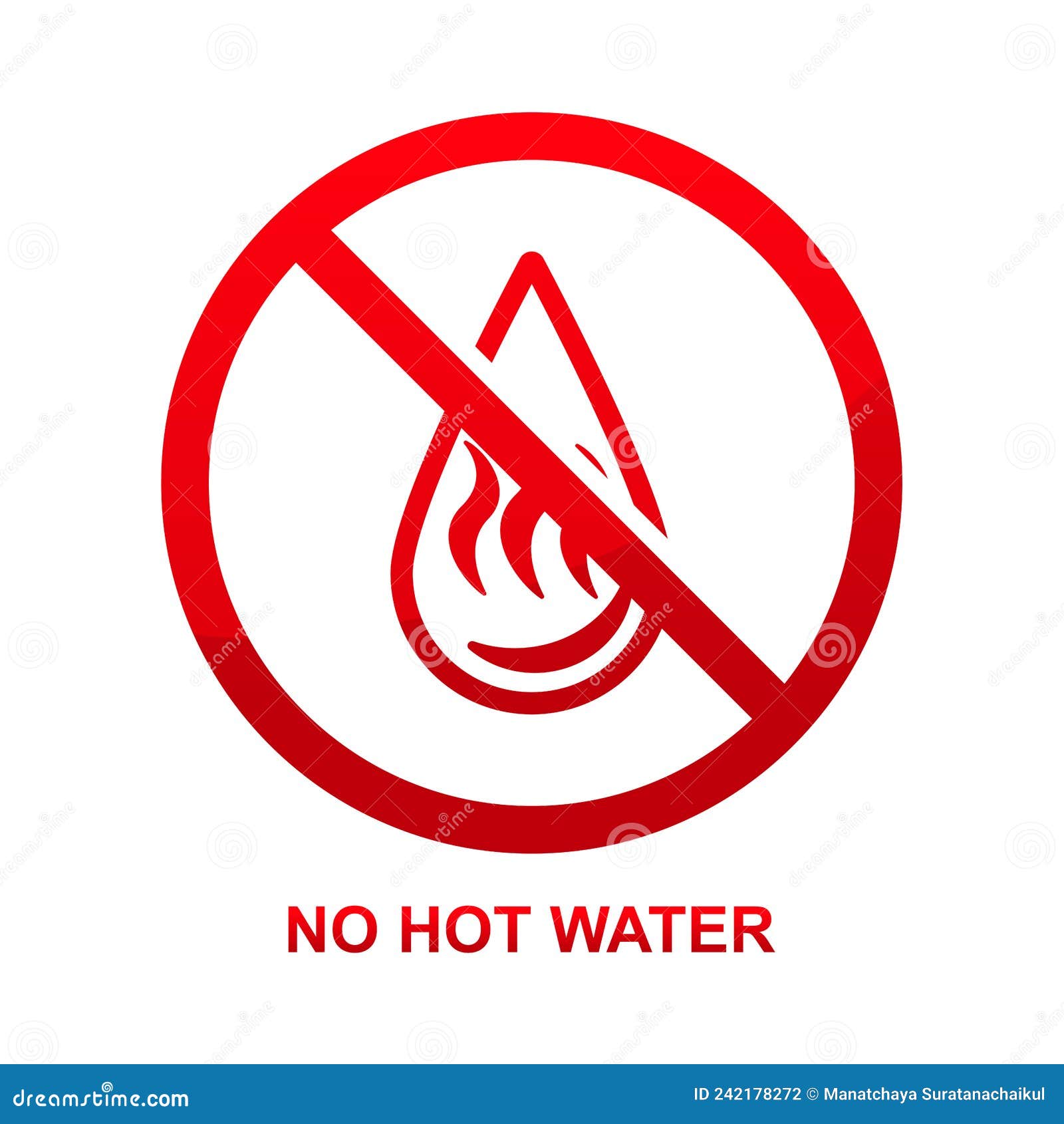 No Hot Water Sign Isolated on White Background Stock Vector ...