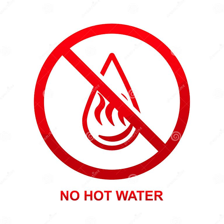 No Hot Water Sign Isolated on White Background Stock Vector ...