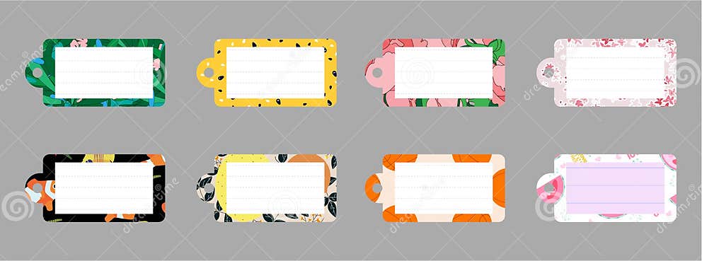 Cute Design Elements. Collection of Various Note Papers. Flat Style ...