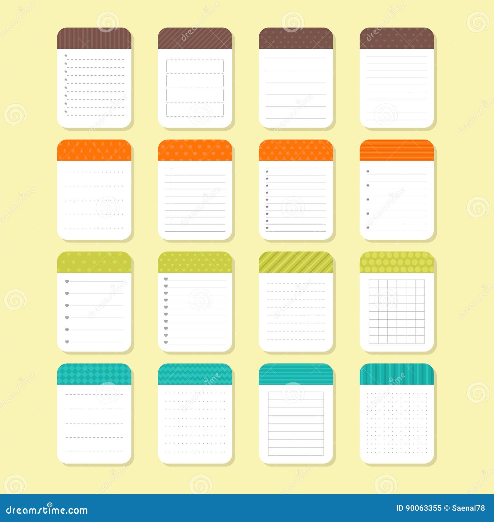 Template Notepad Design. Sheets of Paper Stock Vector - Illustration of ...