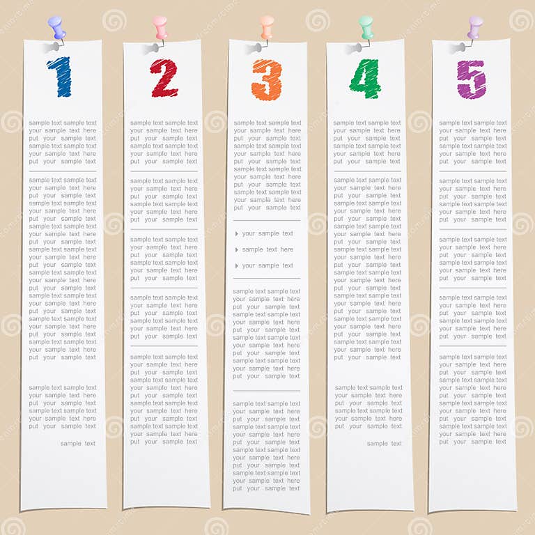 Template with Numbers and Columns Stock Vector - Illustration of label ...