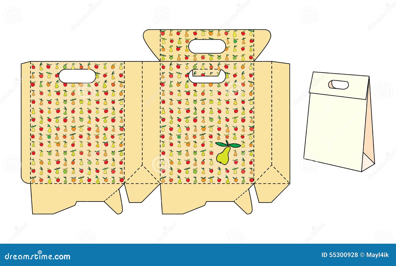 Template Package with Fruit Pattern Stock Vector - Illustration of ...