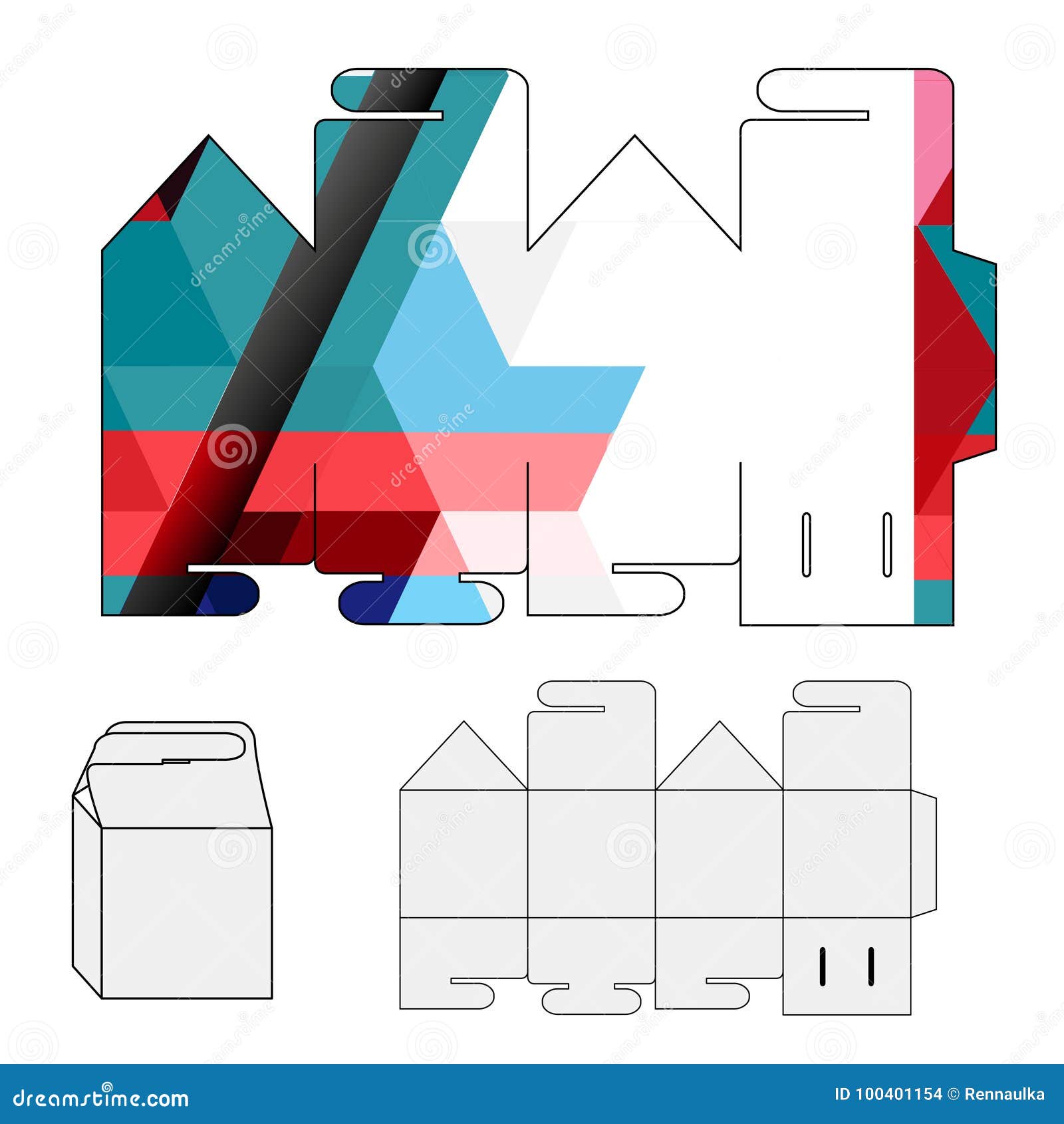 Template for Paper Wrapper, Cover, Bag with a Modern Geometric Design ...