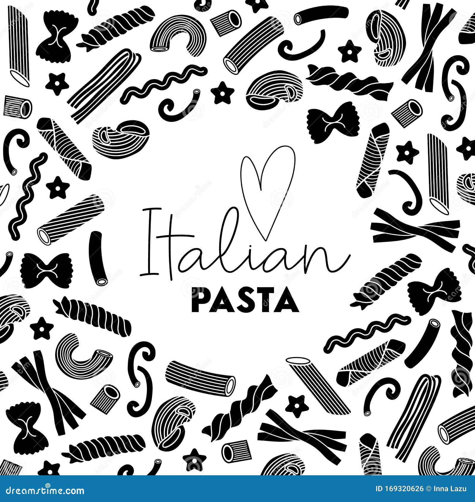 Template with Pasta and Text Stock Vector - Illustration of label ...
