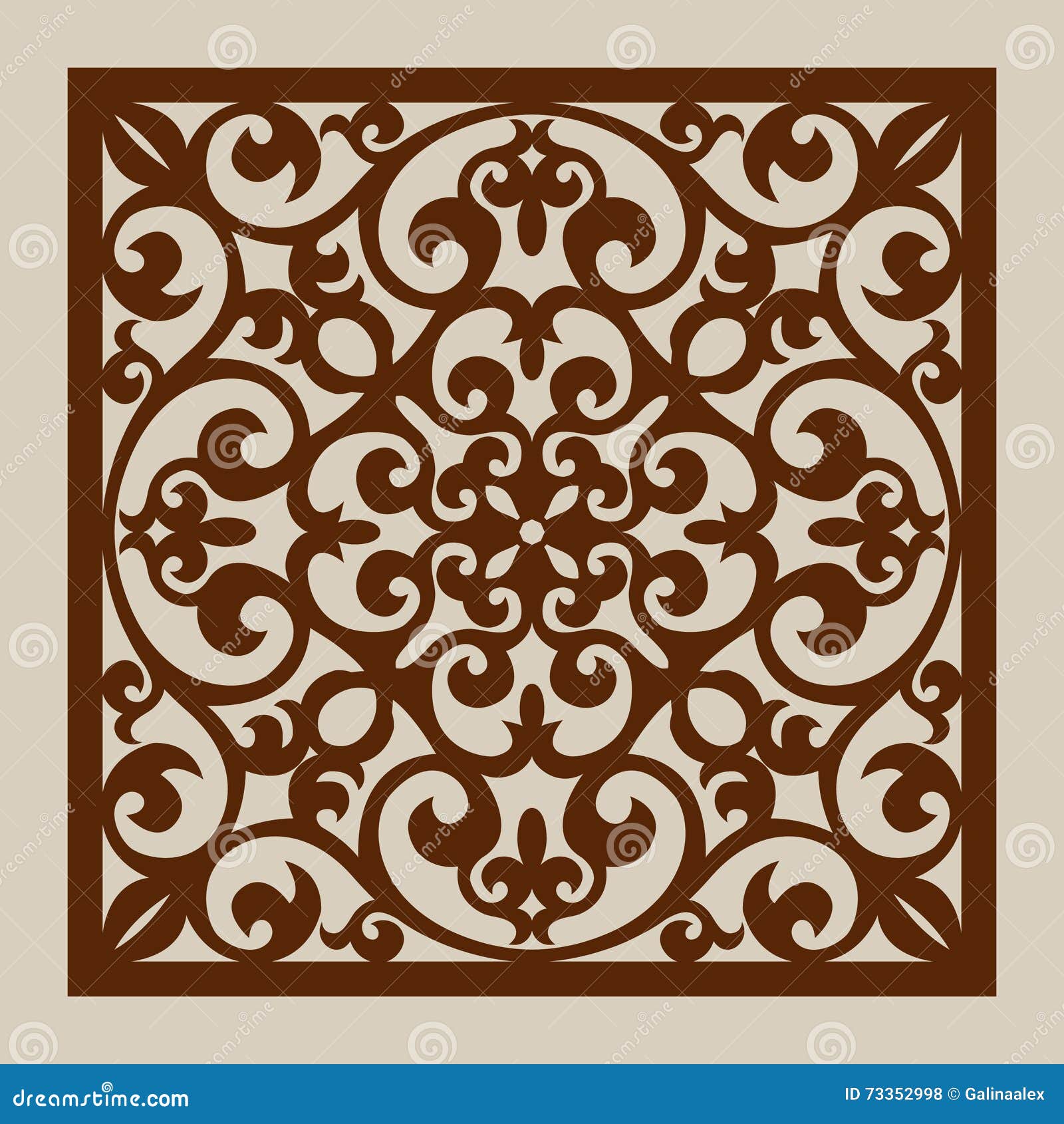 The Template Pattern for Laser Cutting Decorative Panel Stock Vector ...